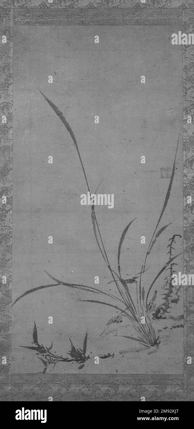 Kakemono: Orchids, Bamboo, and Thorns - Right panel Gyokuen Bompo ...