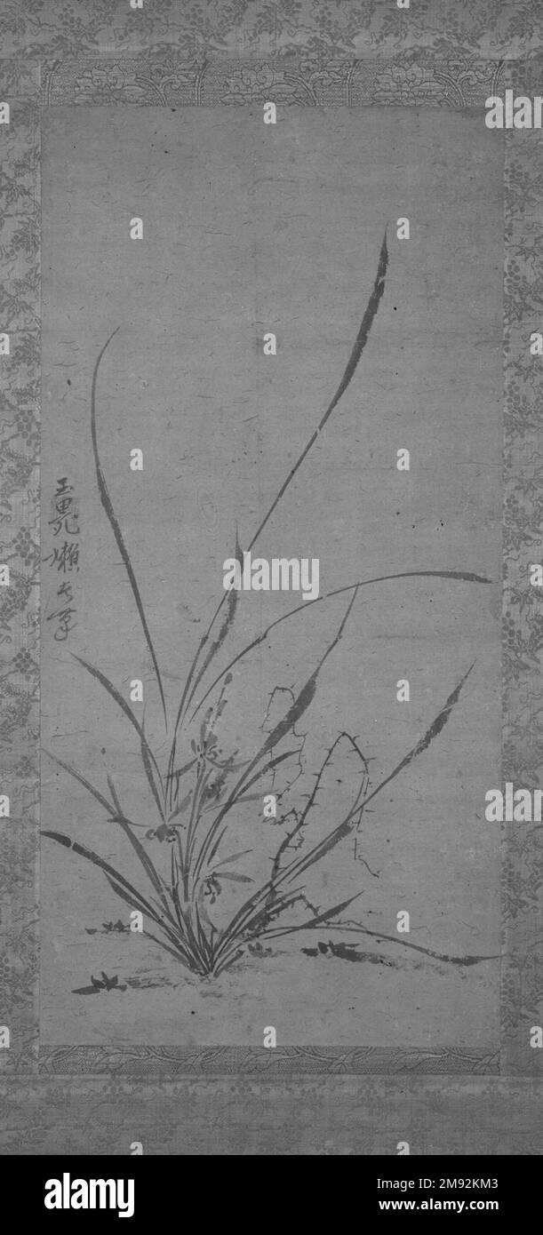 Kakemono: Orchids, Bamboo, and Thorns - Left panel Gyokuen Bompo ...