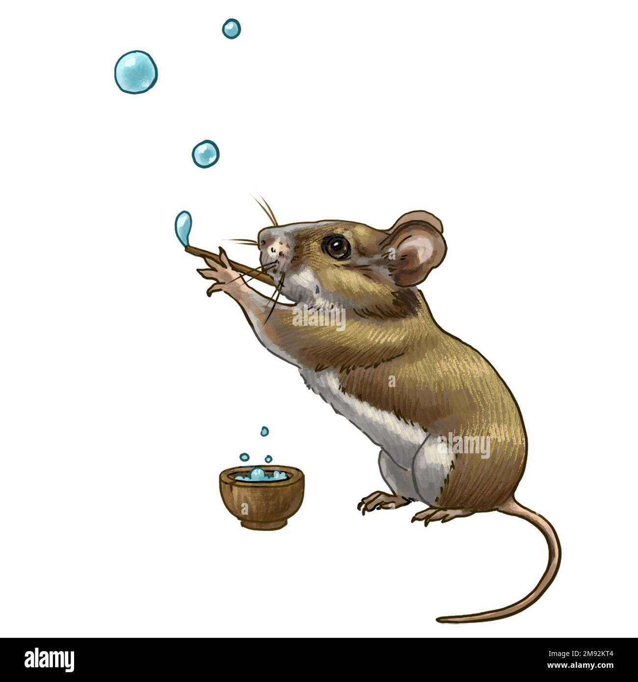 cartoon illustration of funny little mice in different situations Stock ...