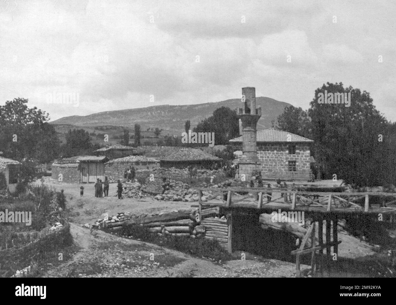 The ruins of an old mosque in the village of Gavry, Crimea, 1915 Stock ...