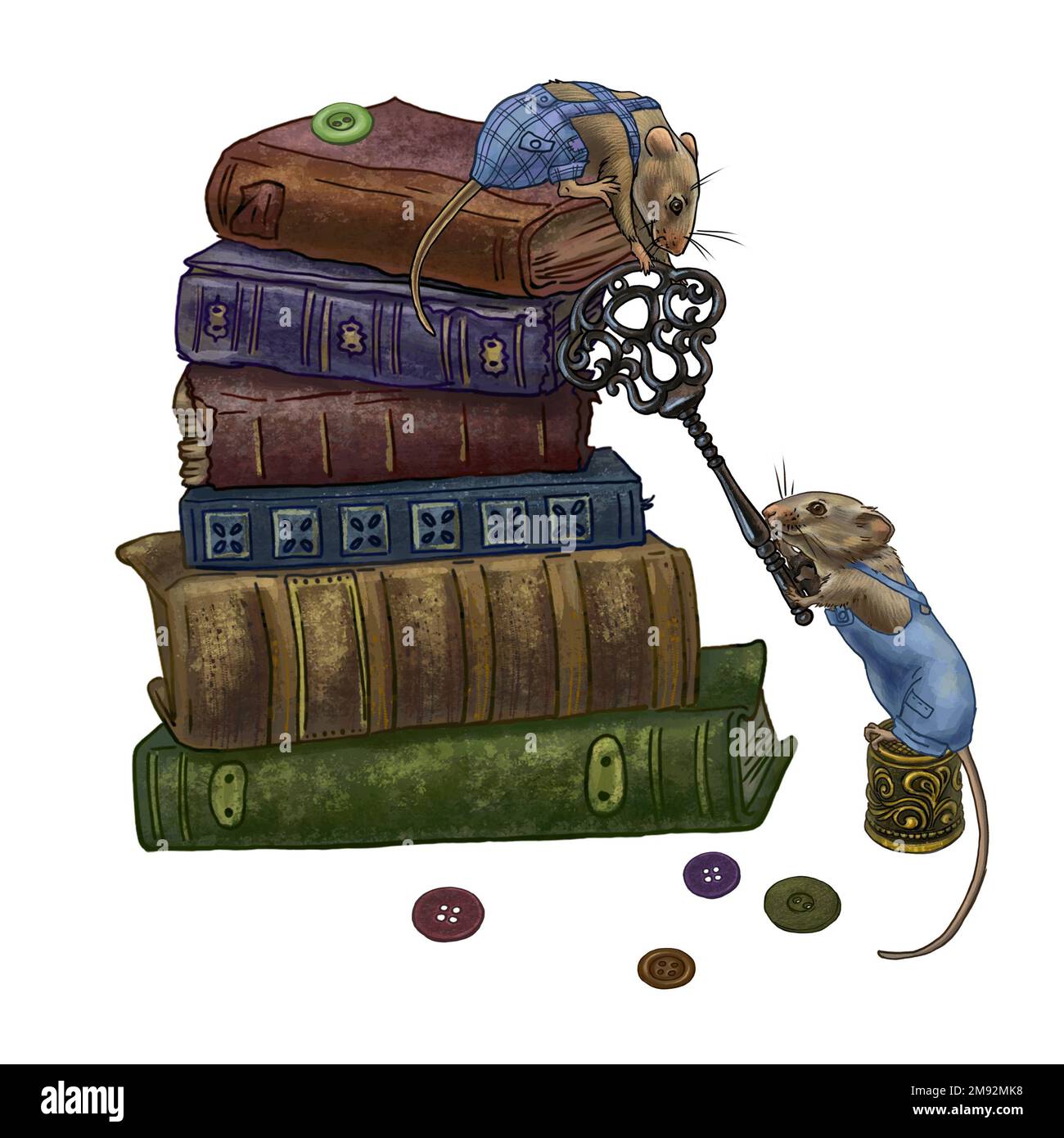 cartoon illustration of funny little mice in different situations Stock ...