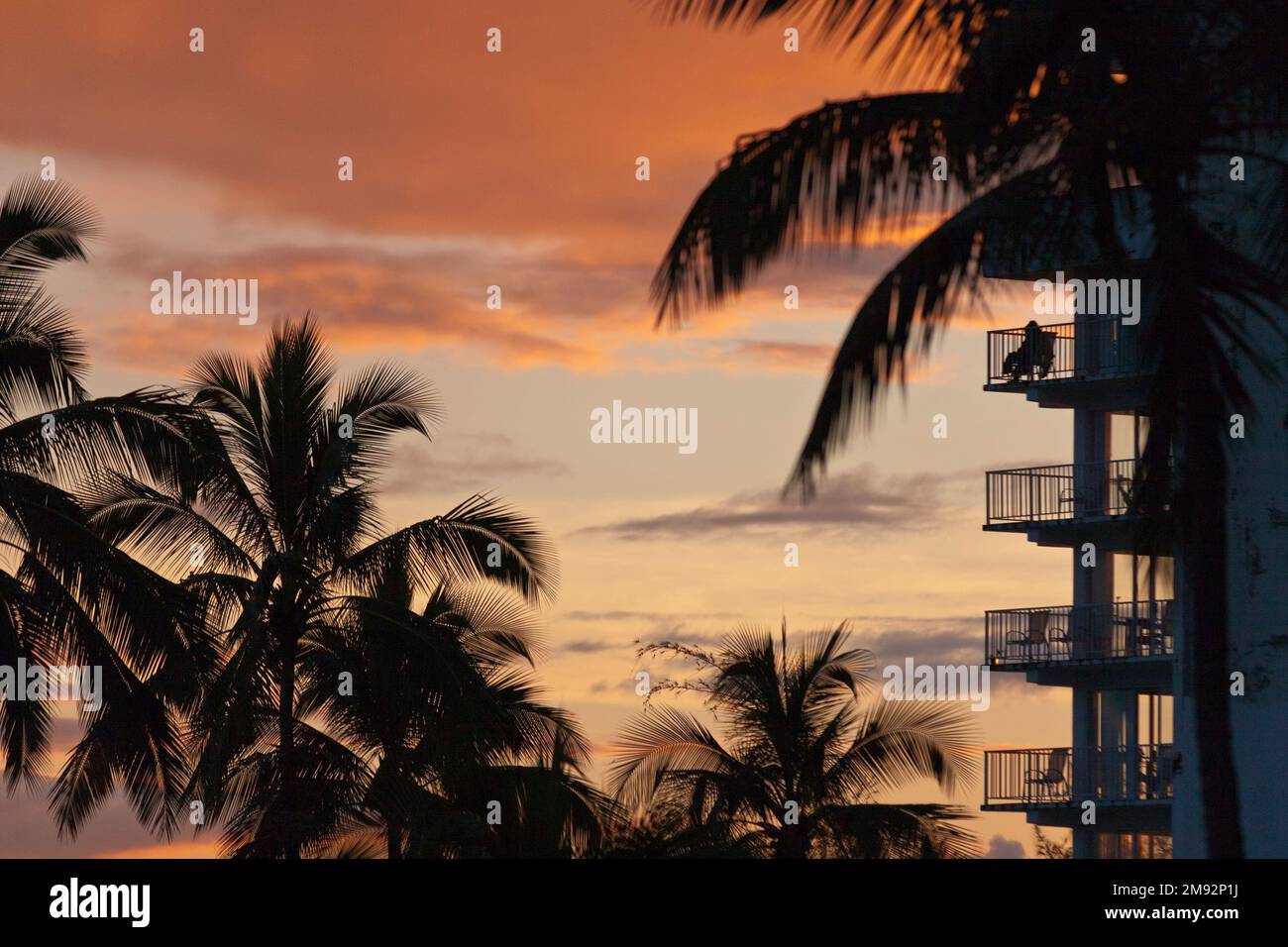 HILO-BIG ISLAND-HAWAII-21-06-2104. A sunrise is seen in the bay of Hilo ...