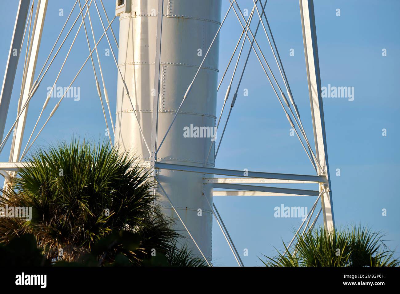 Metal frame structure of high industrial tower enforced with steel bars ...
