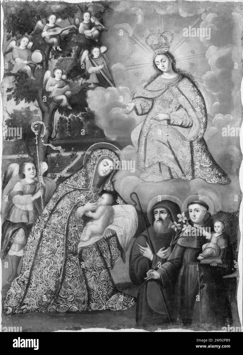 The Virgin of Mercy with Three Saints Circle of Mauricio García. The ...