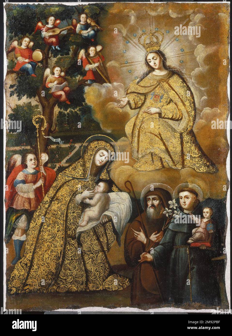 The Virgin of Mercy with Three Saints Circle of Mauricio García. The ...