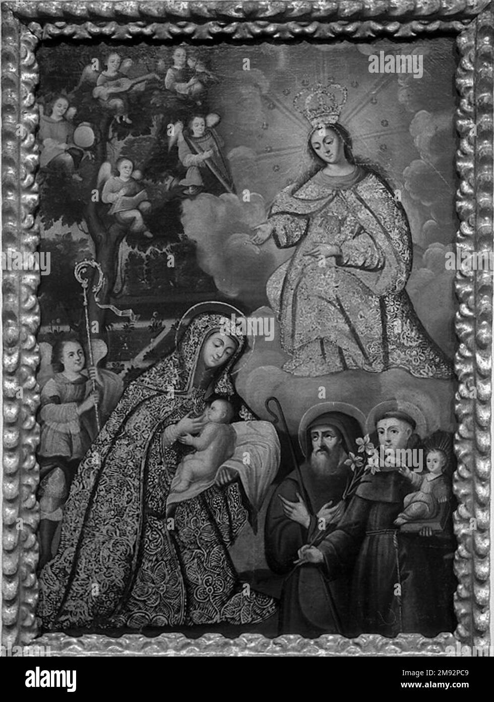 The Virgin of Mercy with Three Saints Circle of Mauricio García. The ...