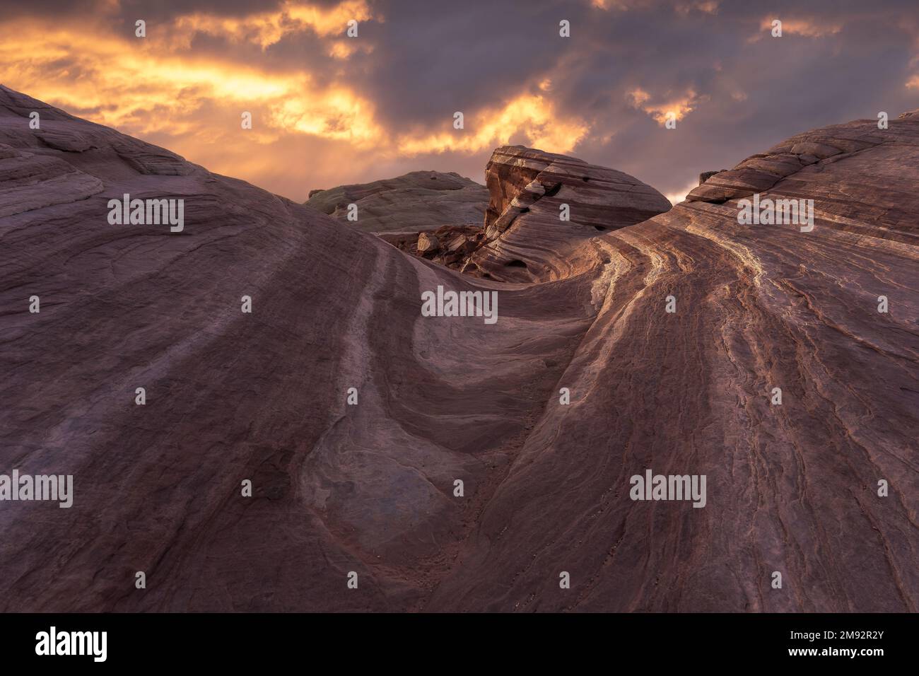 Majestic colors and shapes of Fire Wave sandstone formation in Valley ...