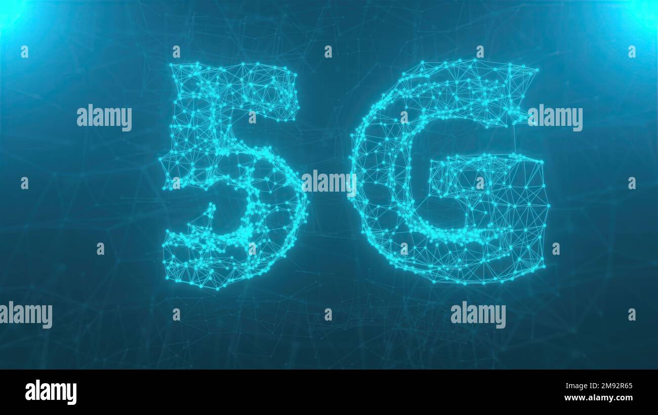 5g technology background. Computer generated 3d render Stock Photo - Alamy
