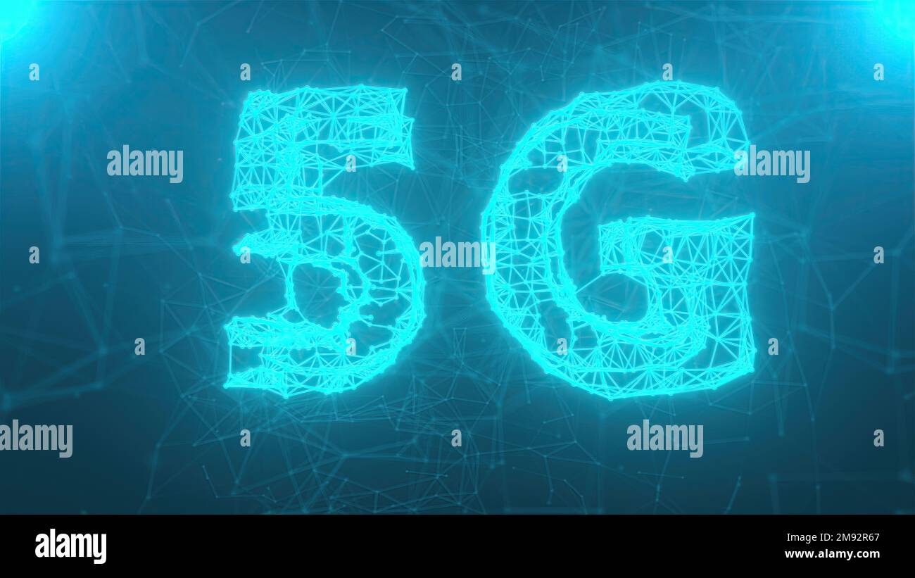 5g technology background. Computer generated 3d render Stock Photo - Alamy