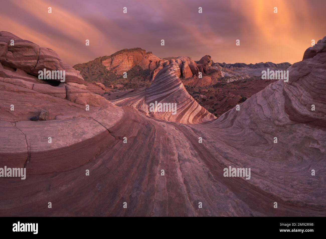 Majestic colors and shapes of Fire Wave sandstone formation in Valley ...
