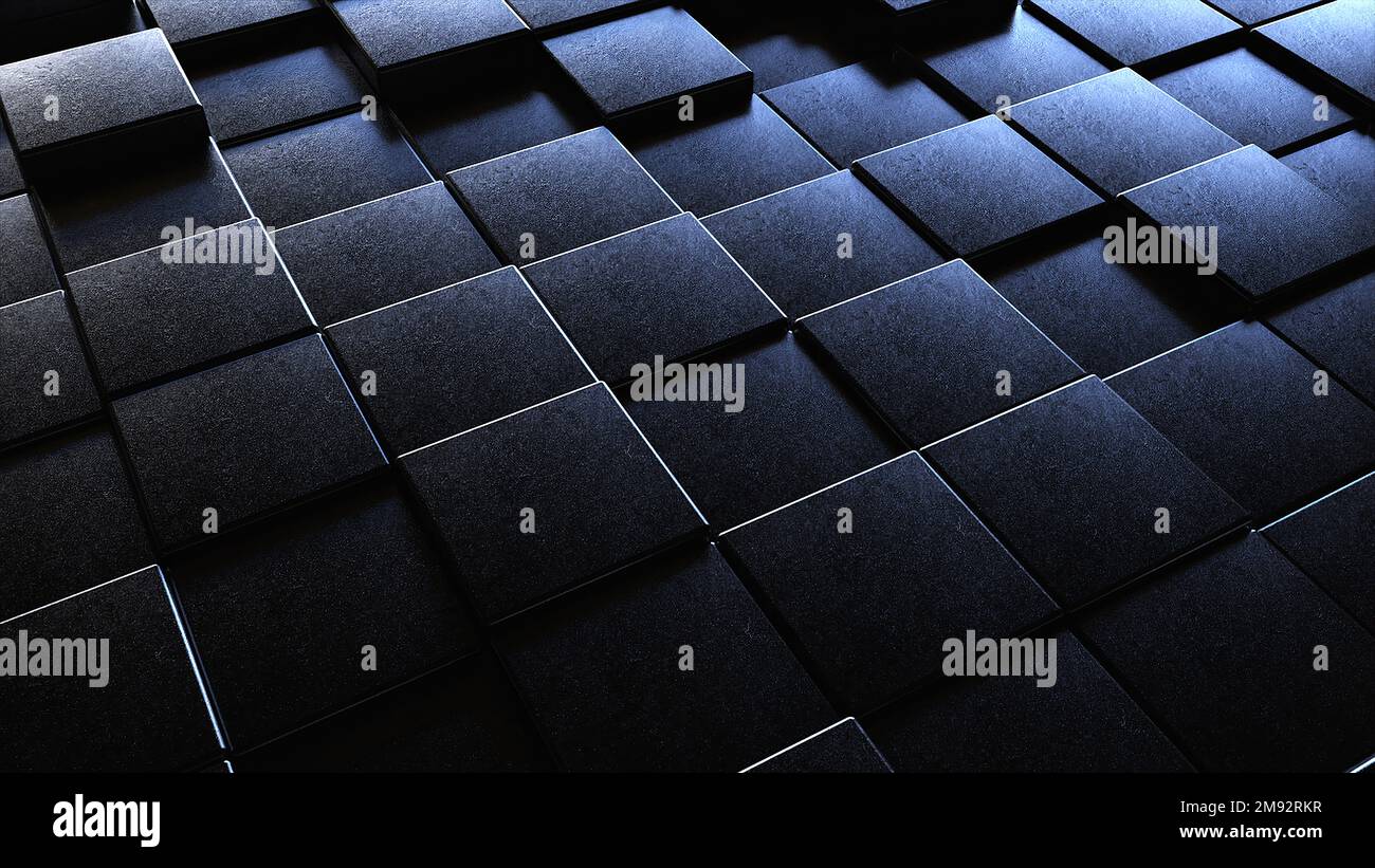 Black cubes. Computer generated 3d render Stock Photo - Alamy