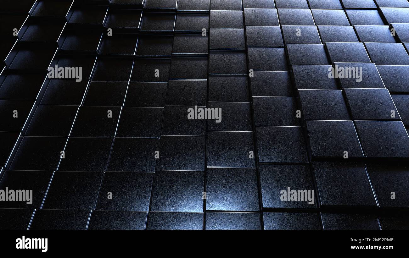 Black cubes. Computer generated 3d render Stock Photo - Alamy