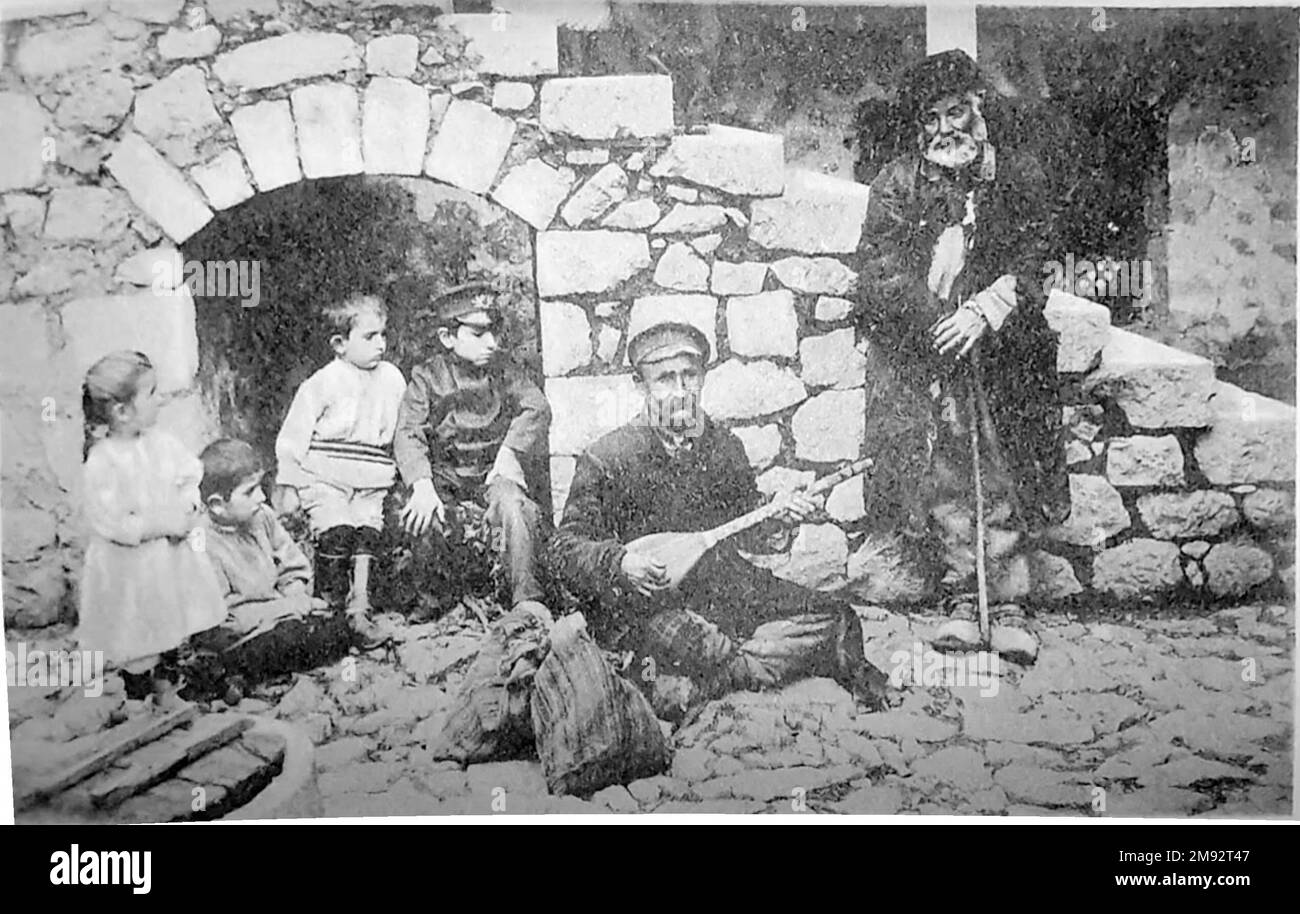 Armenian blind folk singer (ashug). Shusha. ca. before 1917 Stock Photo ...