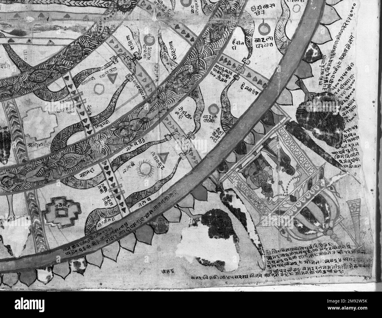 Cosmic Diagram Indian. Cosmic Diagram, 18th century. Opaque watercolor ...