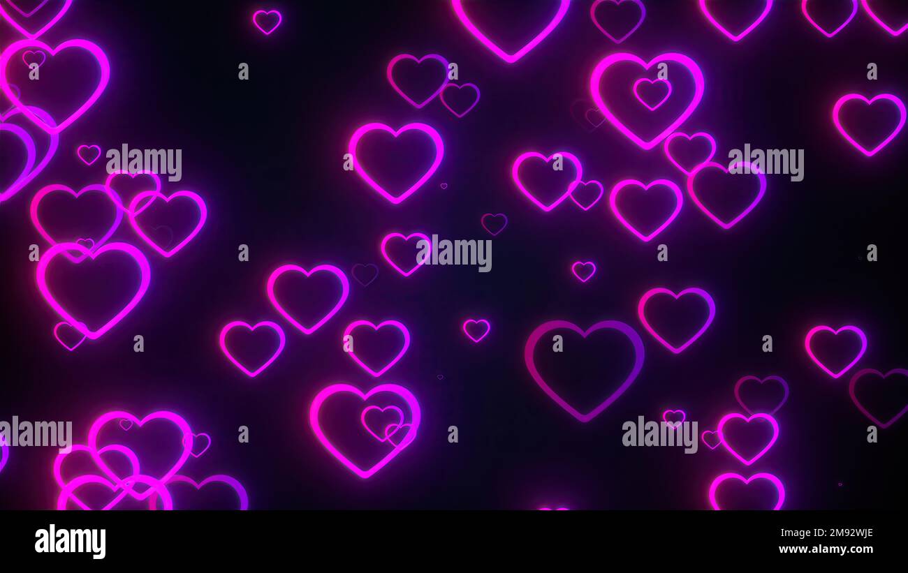 Glowing hearts icons. Computer generated 3d render Stock Photo - Alamy