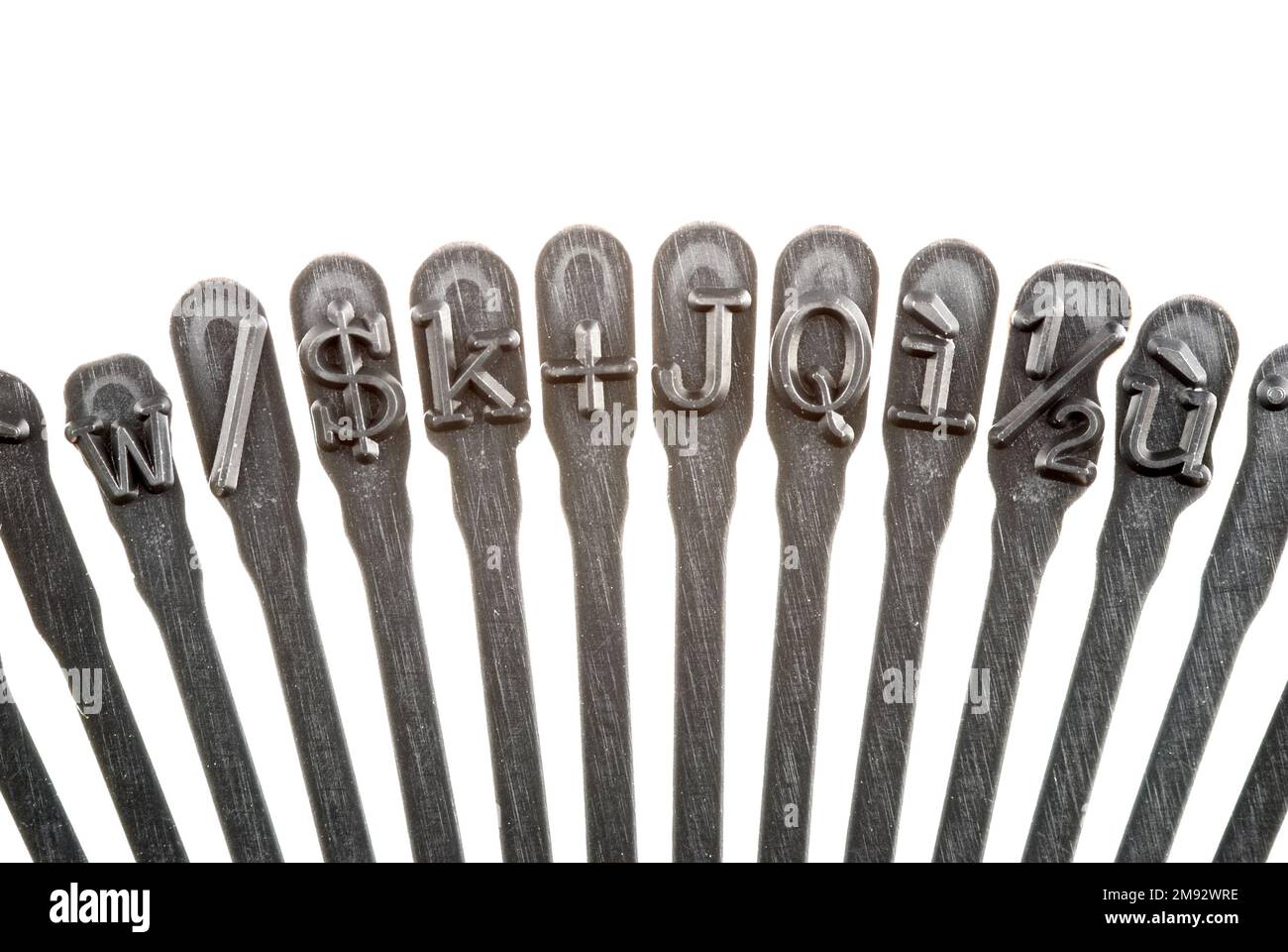 Old typewriter font cartridge on white Stock Photo - Alamy