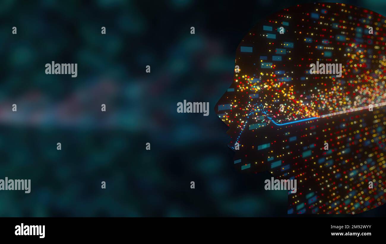 Head technology. Computer generated 3d render Stock Photo - Alamy
