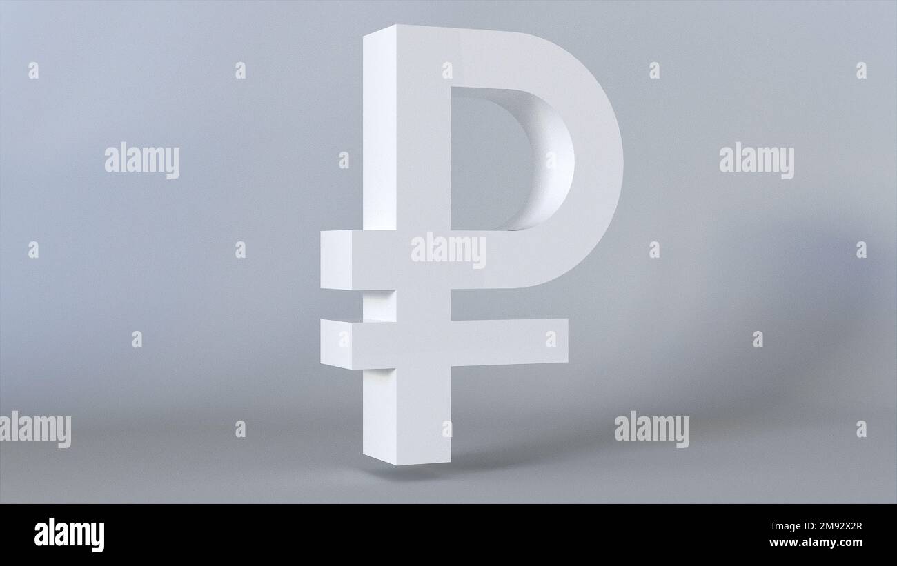 Ruble white 3d icon hi-res stock photography and images - Alamy