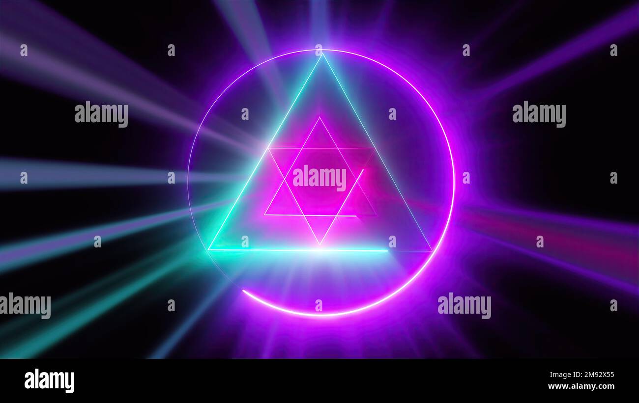 Magic neon sign. Computer generated 3d render Stock Photo - Alamy