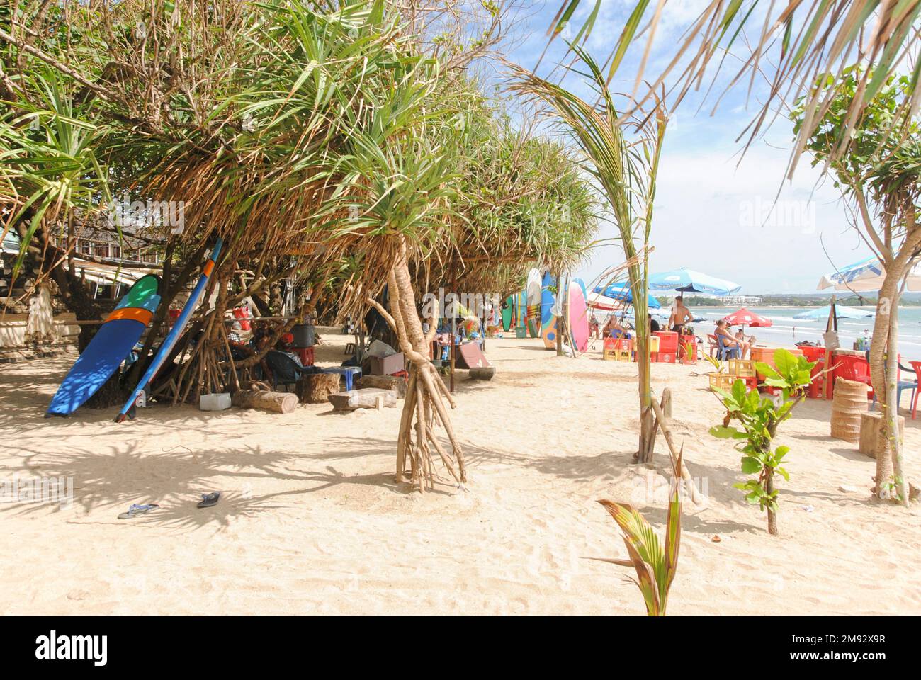 Bali, Indonesia - circa February 2017: View of Kuta beach located in ...
