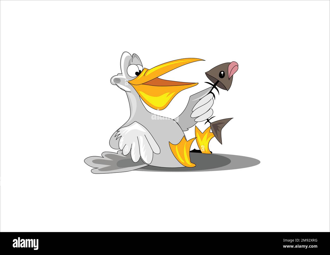 Ppelican bird holding fish vector illustration Stock Vector Image & Art ...