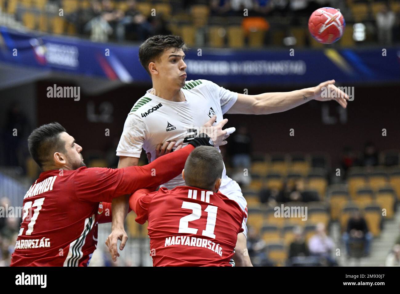 KRISTIANSTAD, SWEDEN 20230116Portugal's Francisco Costa (top) during ...