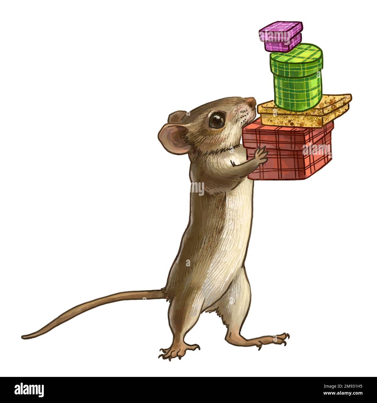cartoon illustration of funny little mice in different situations Stock ...