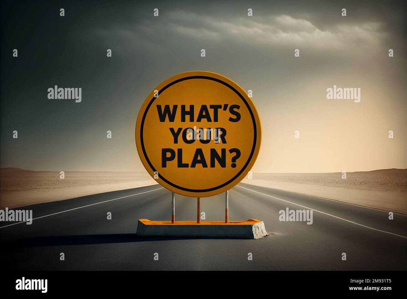 Road sign question - What is your plan Stock Photo - Alamy