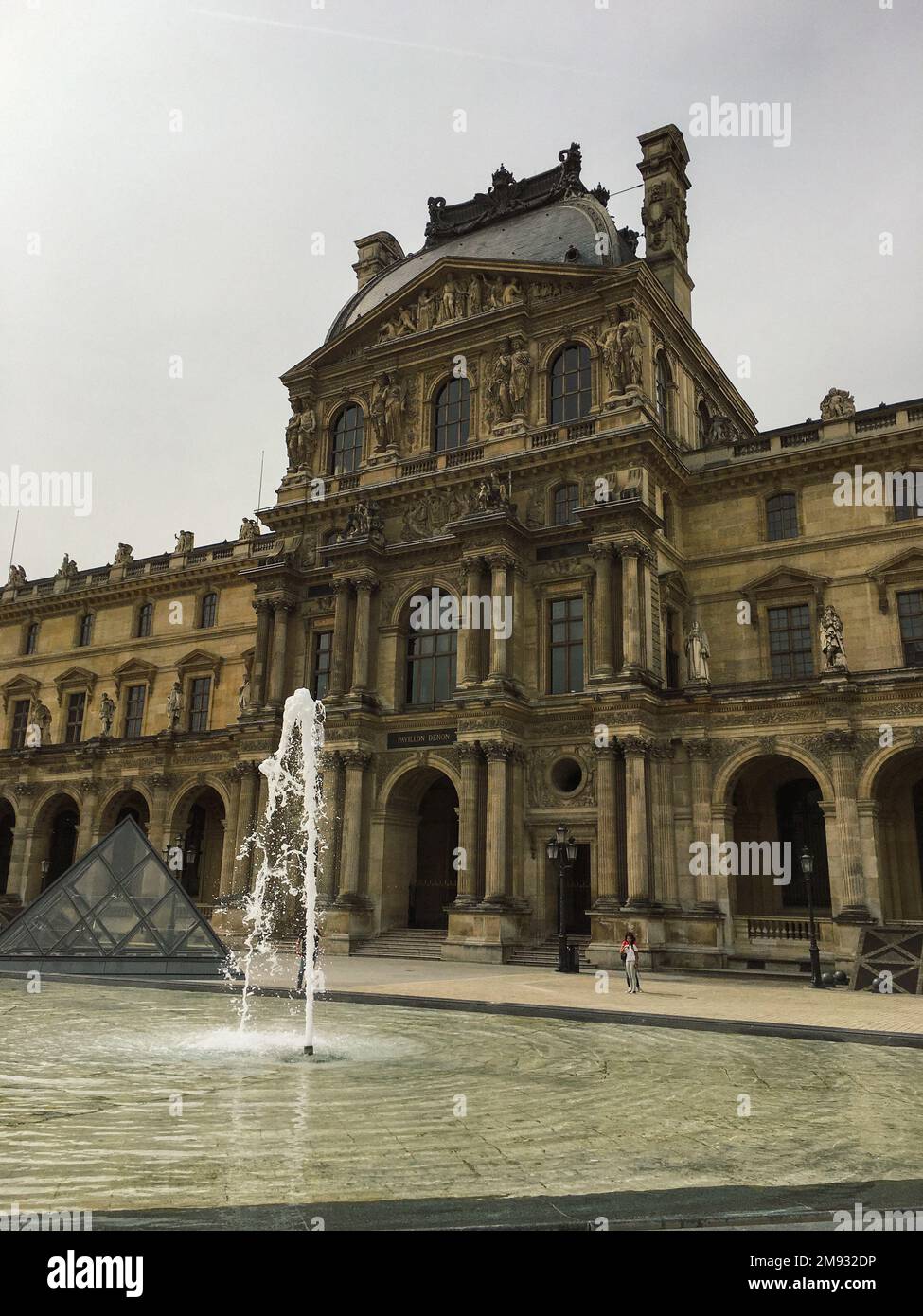View from the outside of the Louvre in Paris Stock Photo - Alamy