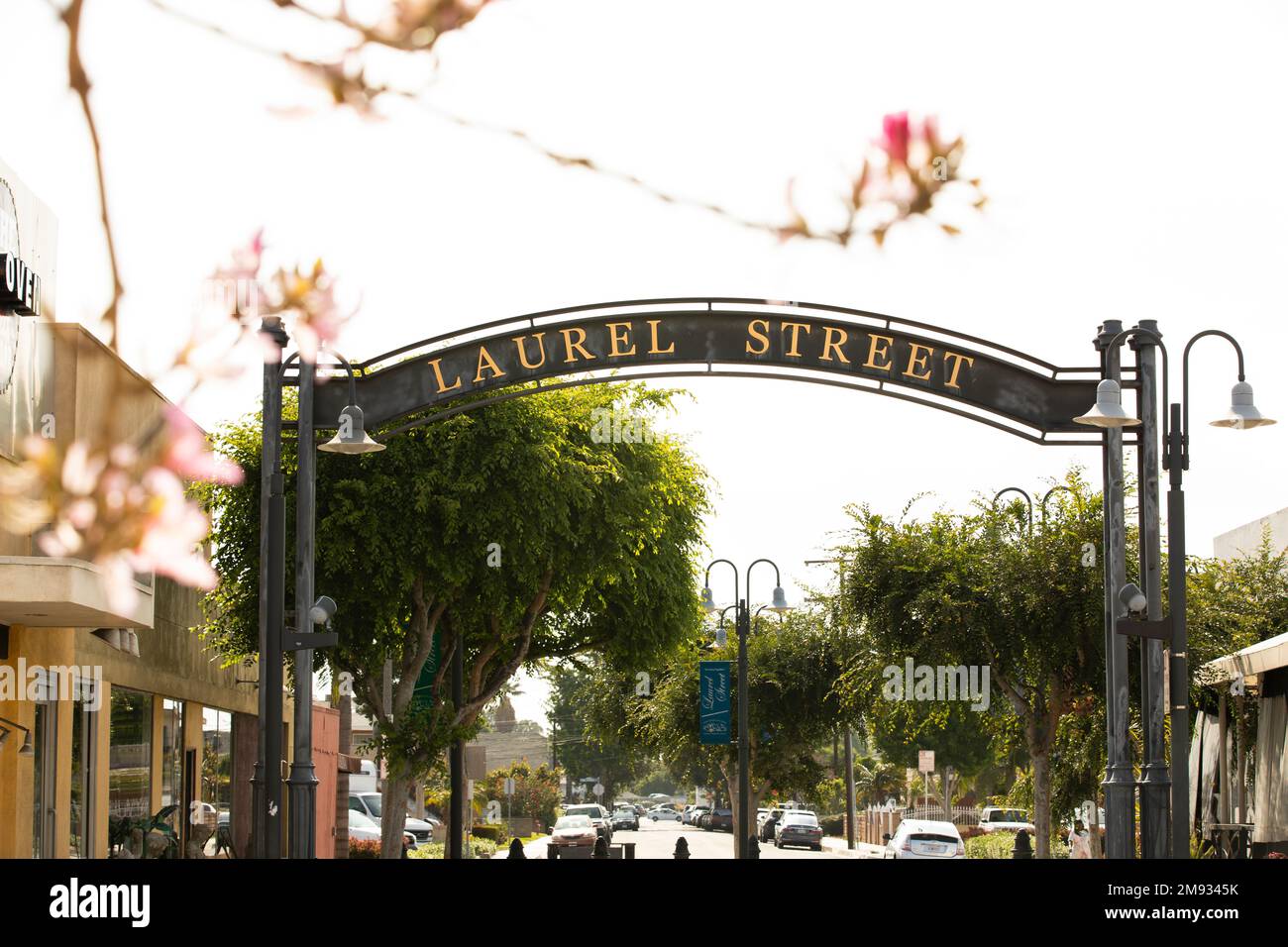 Bellflower, California, USA - May 2, 2021: Afternoon sun shines on ...
