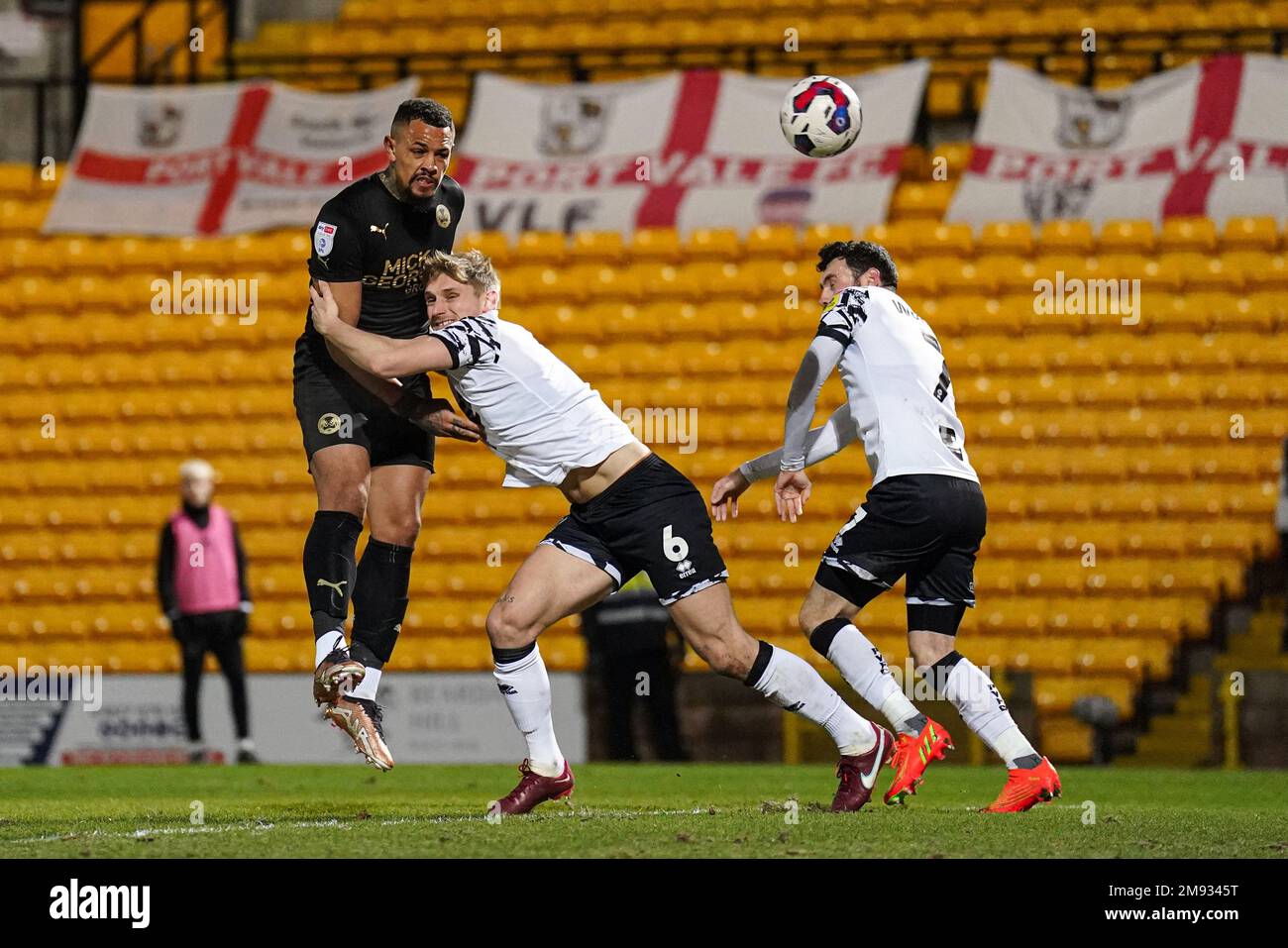 Peterborough's Jonson Clarke-Harris heads towards goal during the Sky ...