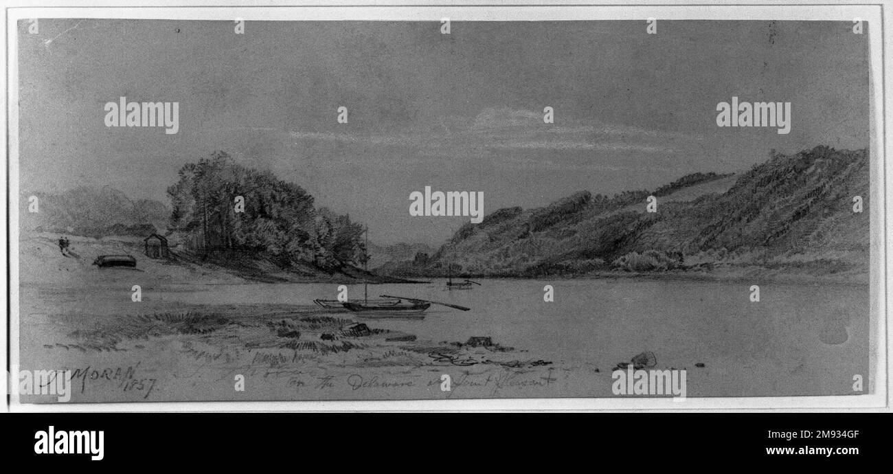 On the Delaware at Point Pleasant Thomas Moran (American, 1837-1926 ...