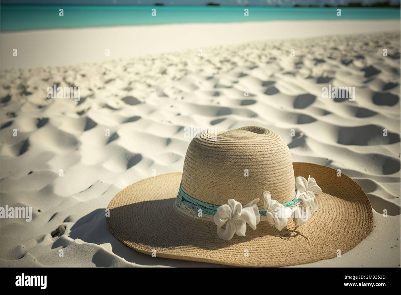 beach hat on the beach, maldives. Sun Stock Photo - Alamy
