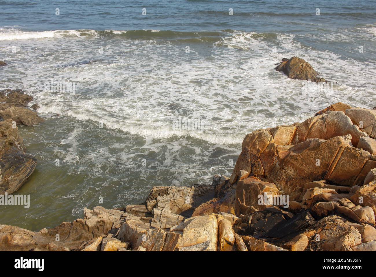 rocks and waves in the Cantabrian sea in Spain Stock Photo - Alamy
