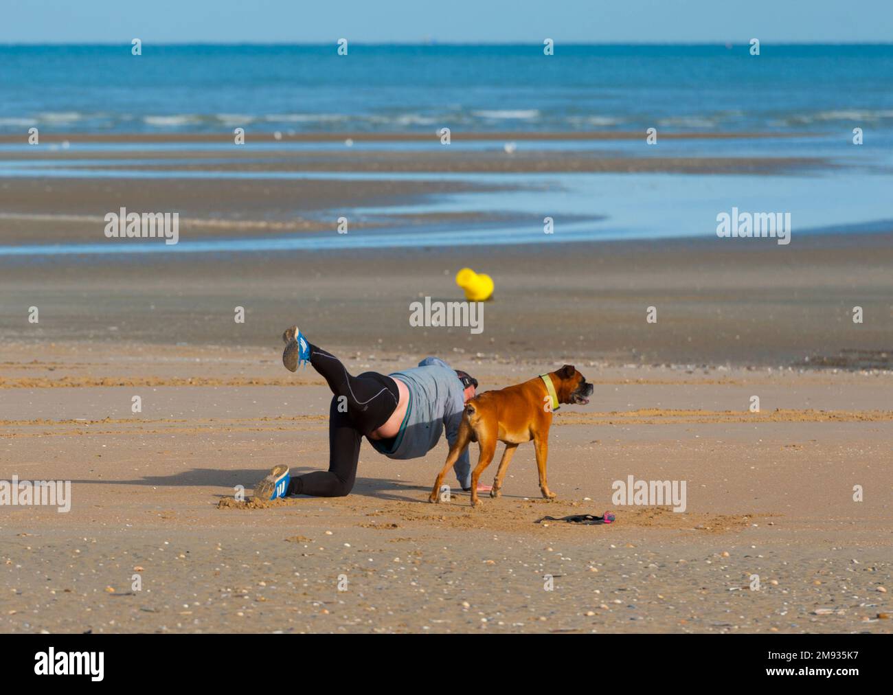 France, Calvados (14), Calvados (14), Cabourg, beach during a spring ...