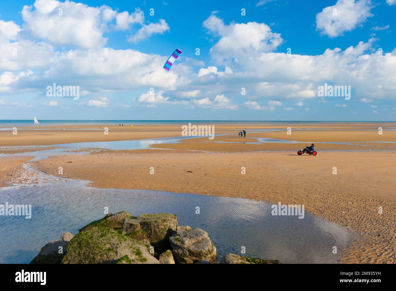France, Calvados (14), Cabourg, beach during a spring tide Stock Photo ...