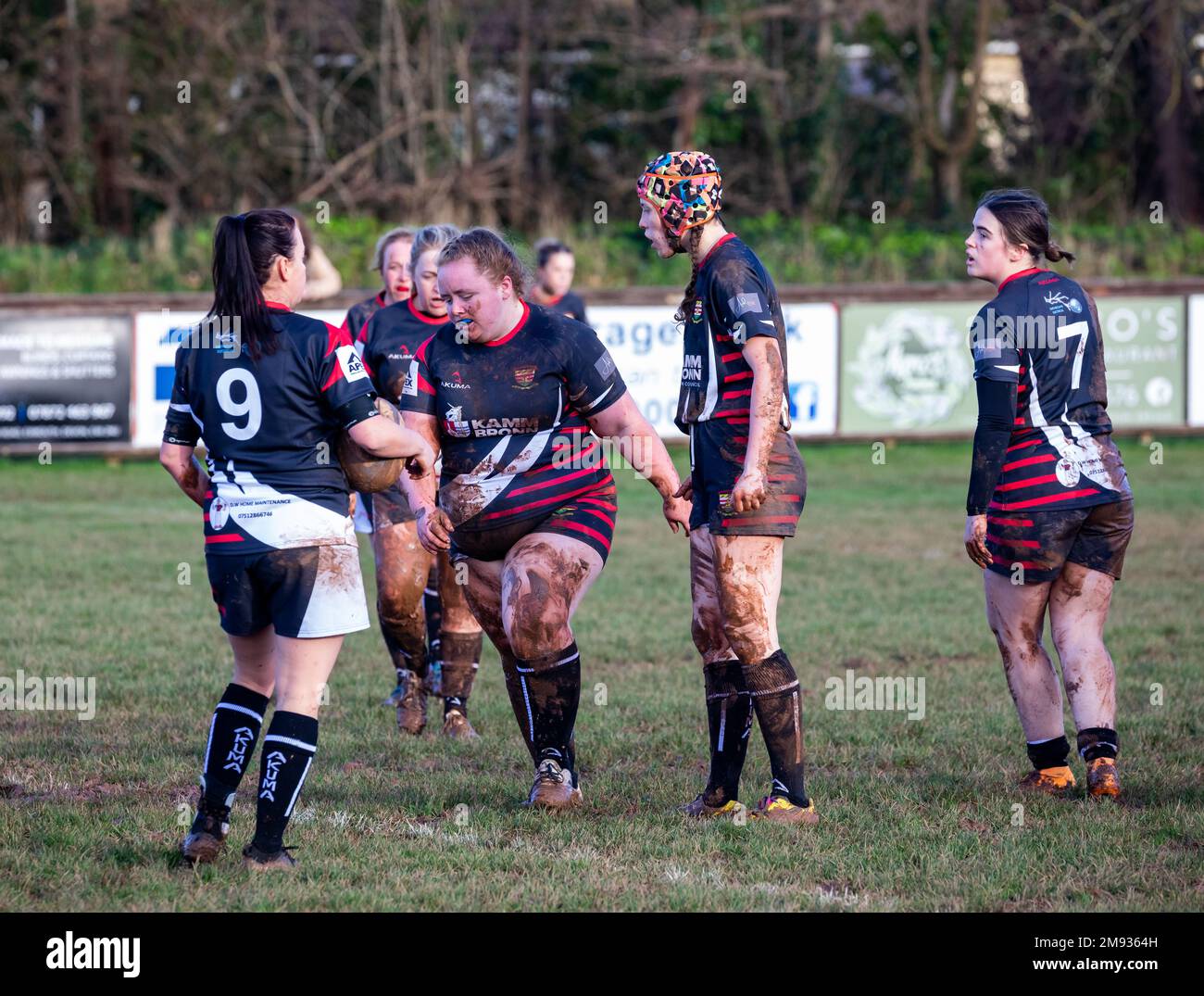 Camborne RFC playing Withycombe RFC on a very muddy pitch in January ...