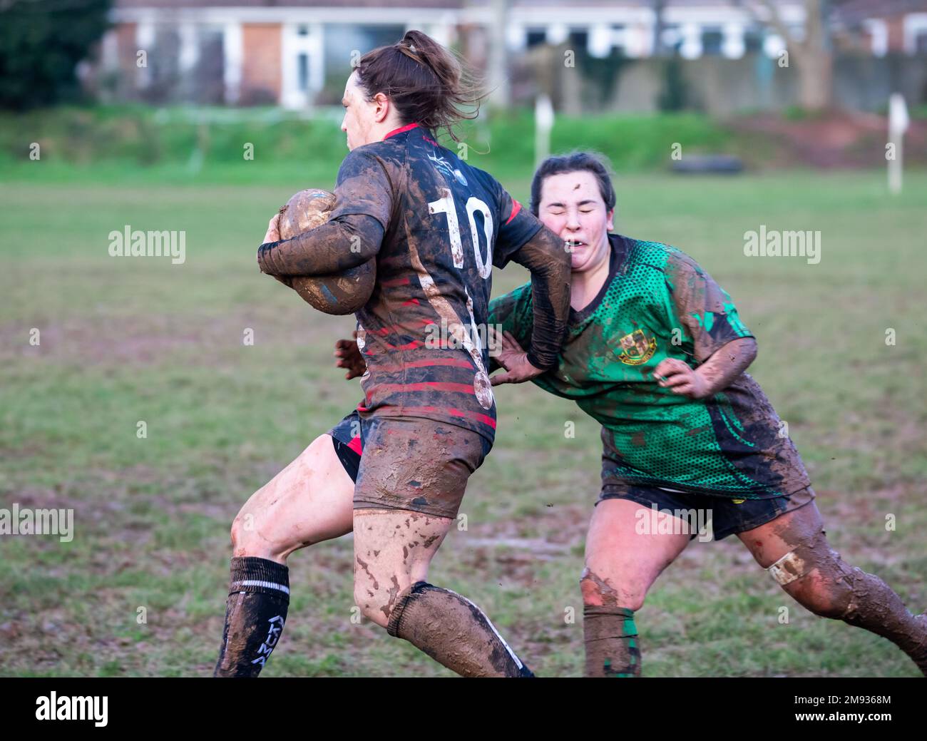 Camborne RFC playing Withycombe RFC on a very muddy pitch in January ...