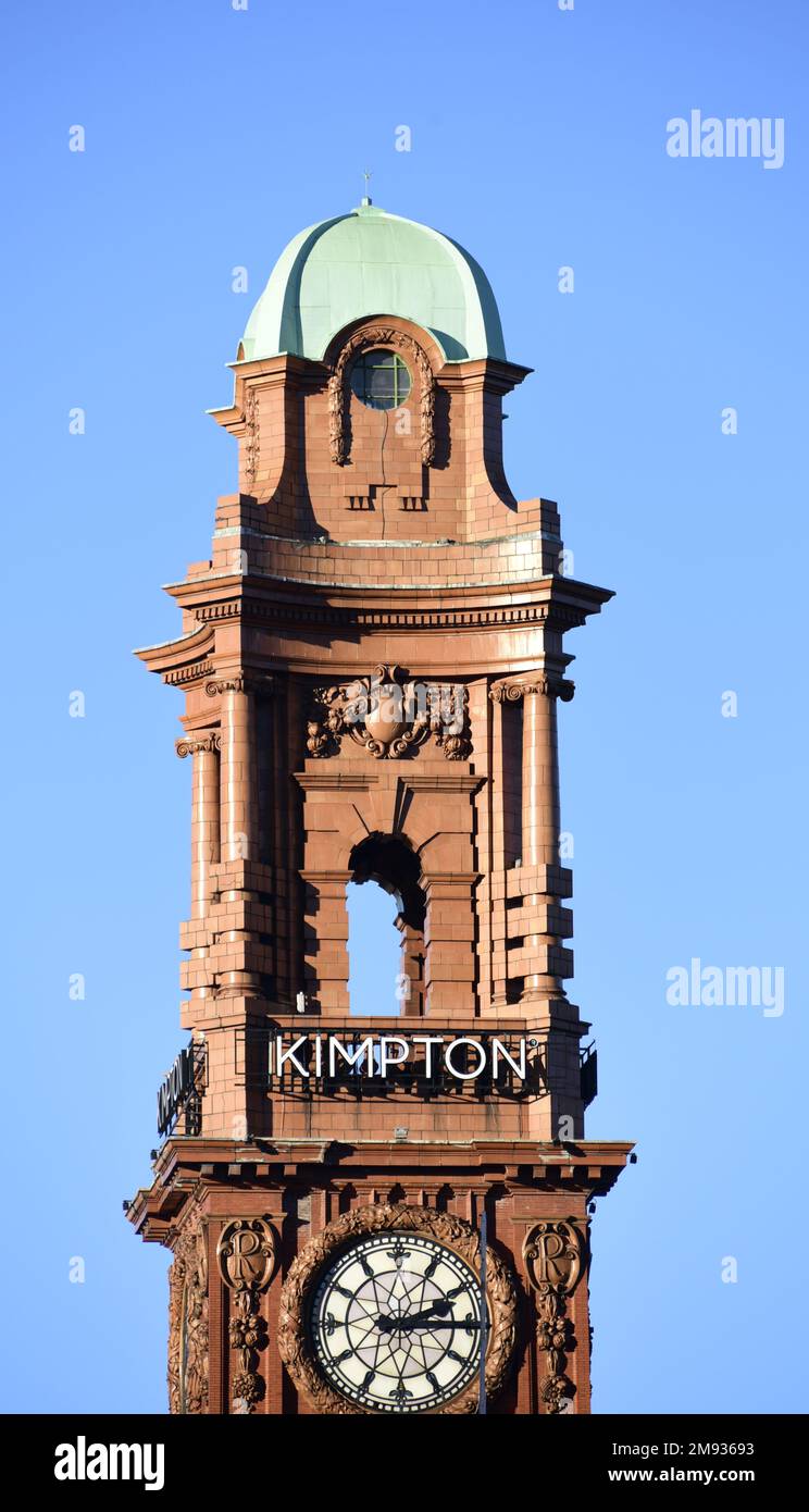 The clock tower of the Kimpton Clocktower Hotel, a 4-star hotel on ...