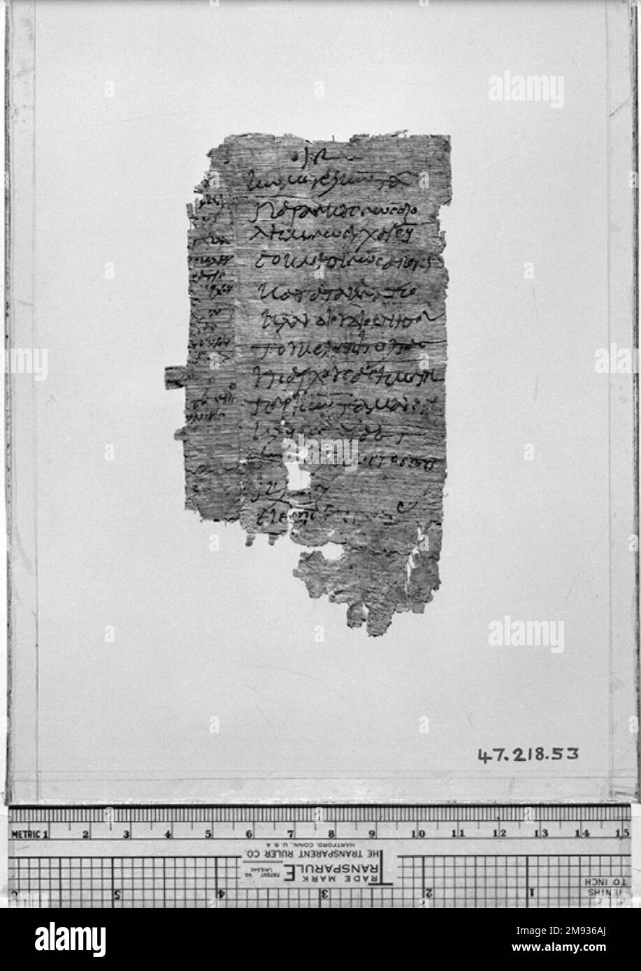 Papyrus Inscribed in Greek Greek. Papyrus Inscribed in Greek, 3rd ...