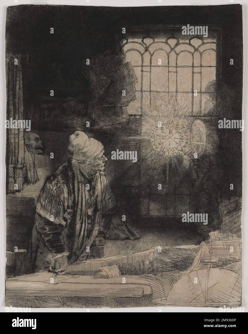 Faust in His Study, Watching a Magic Disc Rembrandt Harmensz. van Rijn ...