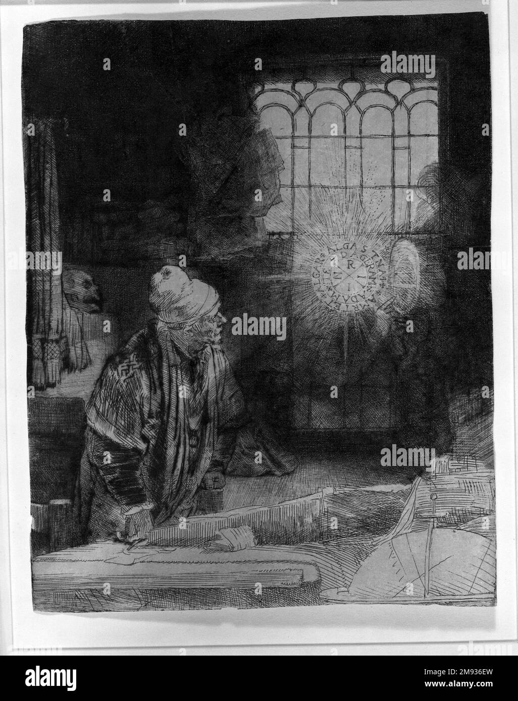 Faust in His Study, Watching a Magic Disc Rembrandt Harmensz. van Rijn ...