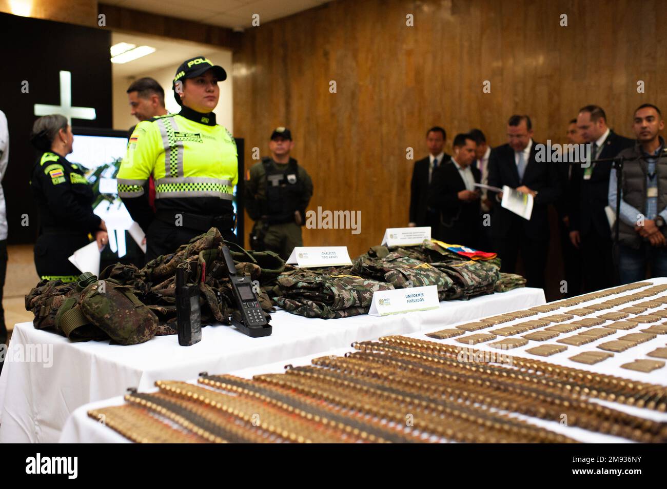 Colombian police General Henry Sanabria gives a press conference in ...