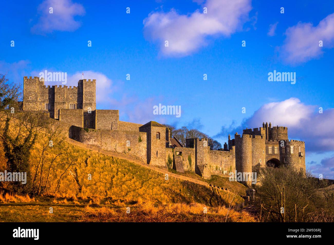 Evening view of Dover castle Stock Photo - Alamy