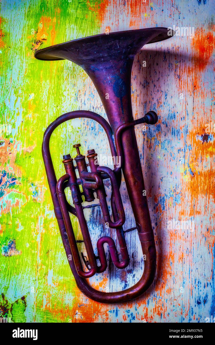 Small Tuba On Table Stock Photo - Alamy