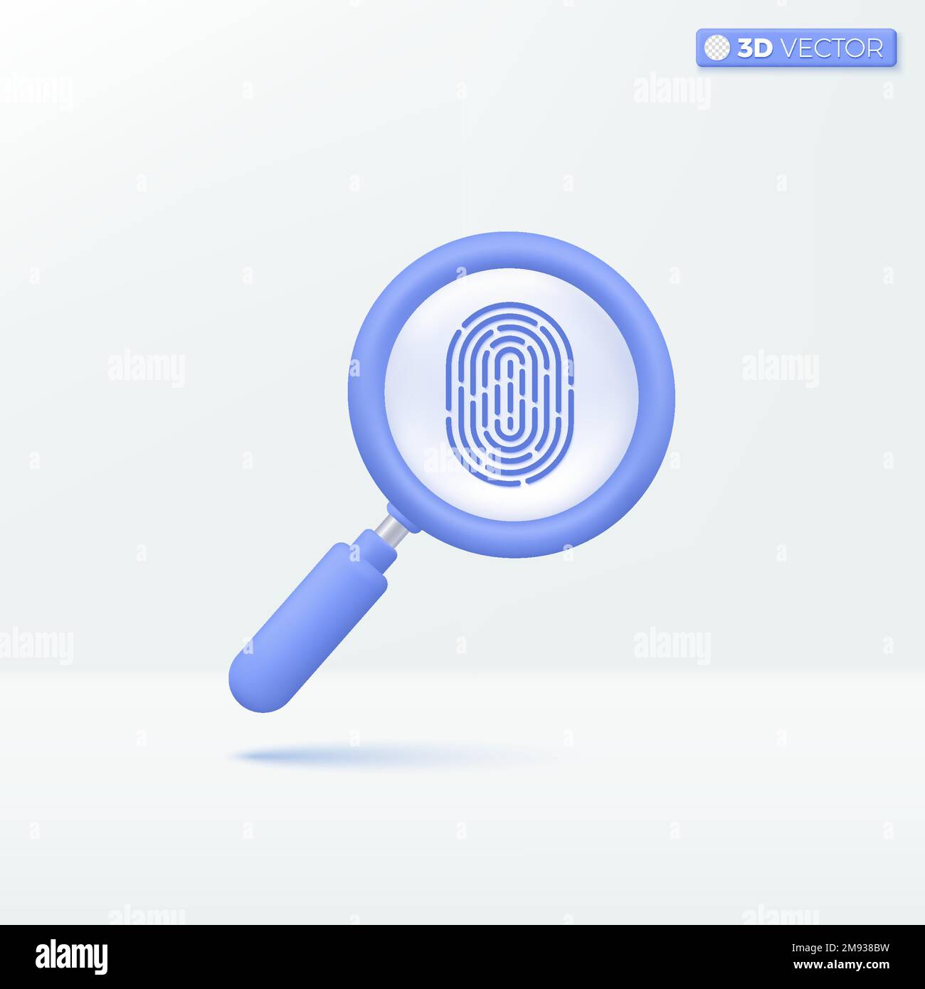 Magnifying glass with fingerprint icon symbols. Search, discovery ...