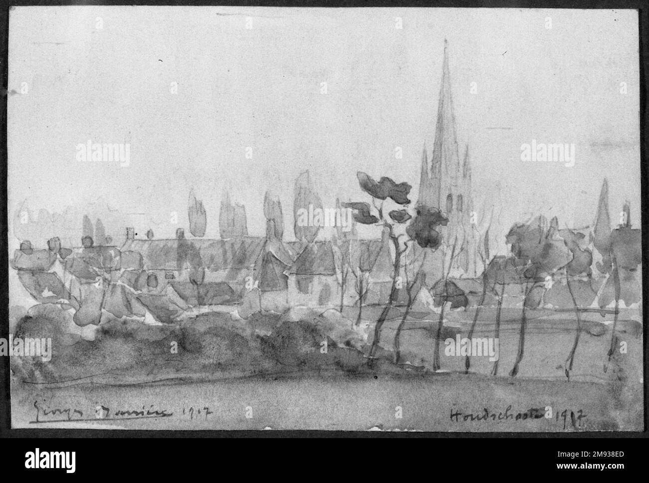 Hondschoote Georges Barrière (French, 1881-1944). , 1917. Watercolor, 3 1/2 x 5 1/8 in. (8.9 x ...