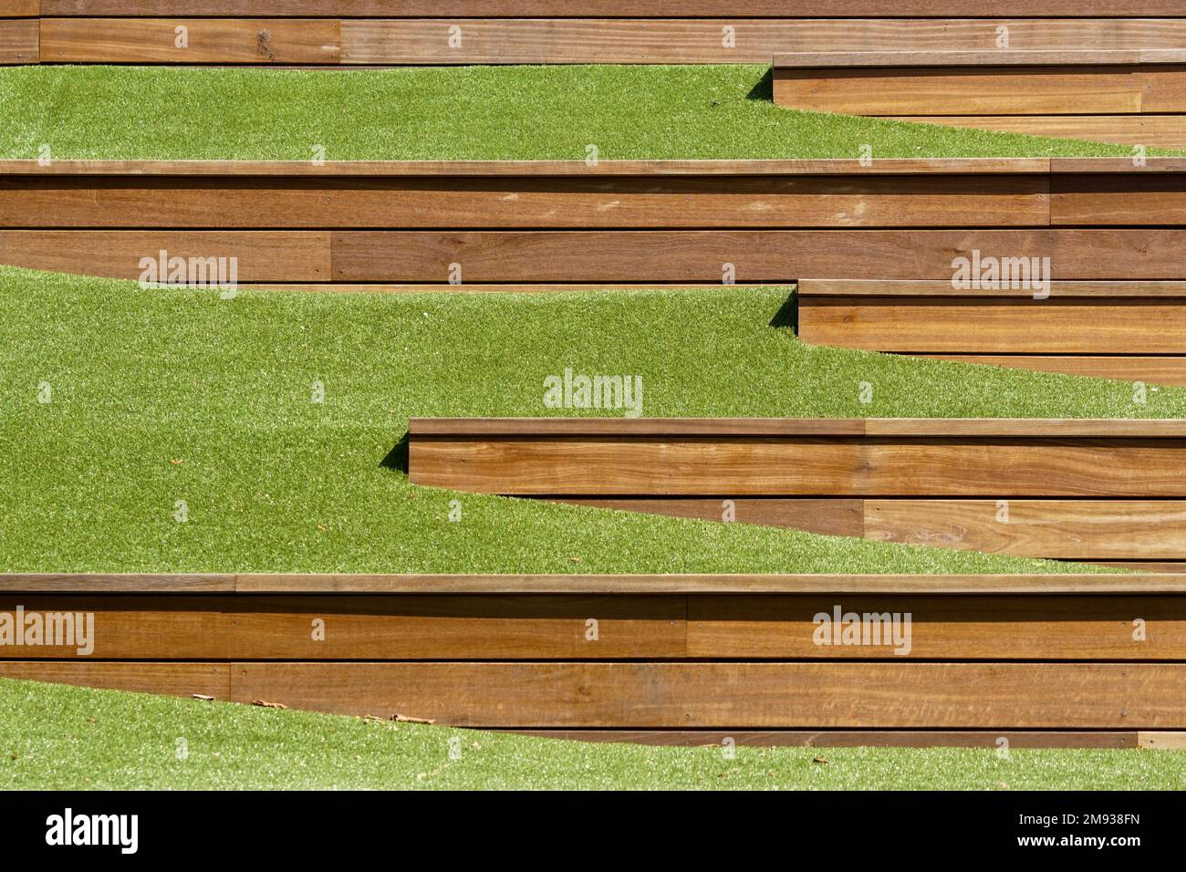 full frame shot of outdoor wooden seating Stock Photo - Alamy