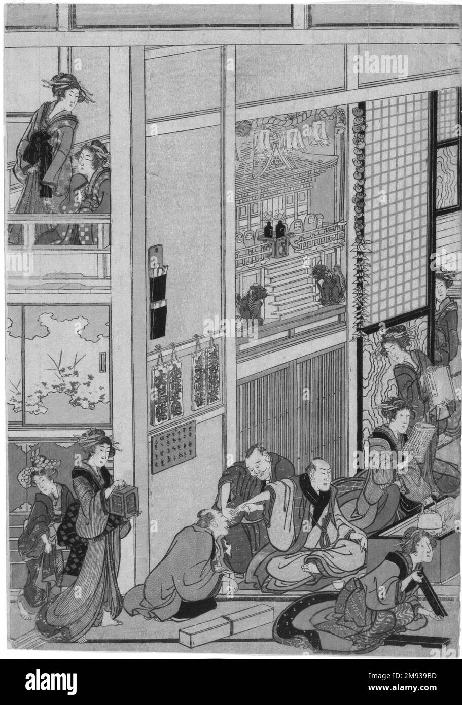 New Year's Day at the Ogiya Brothel, Yoshiwara Katsushika Hokusai ...