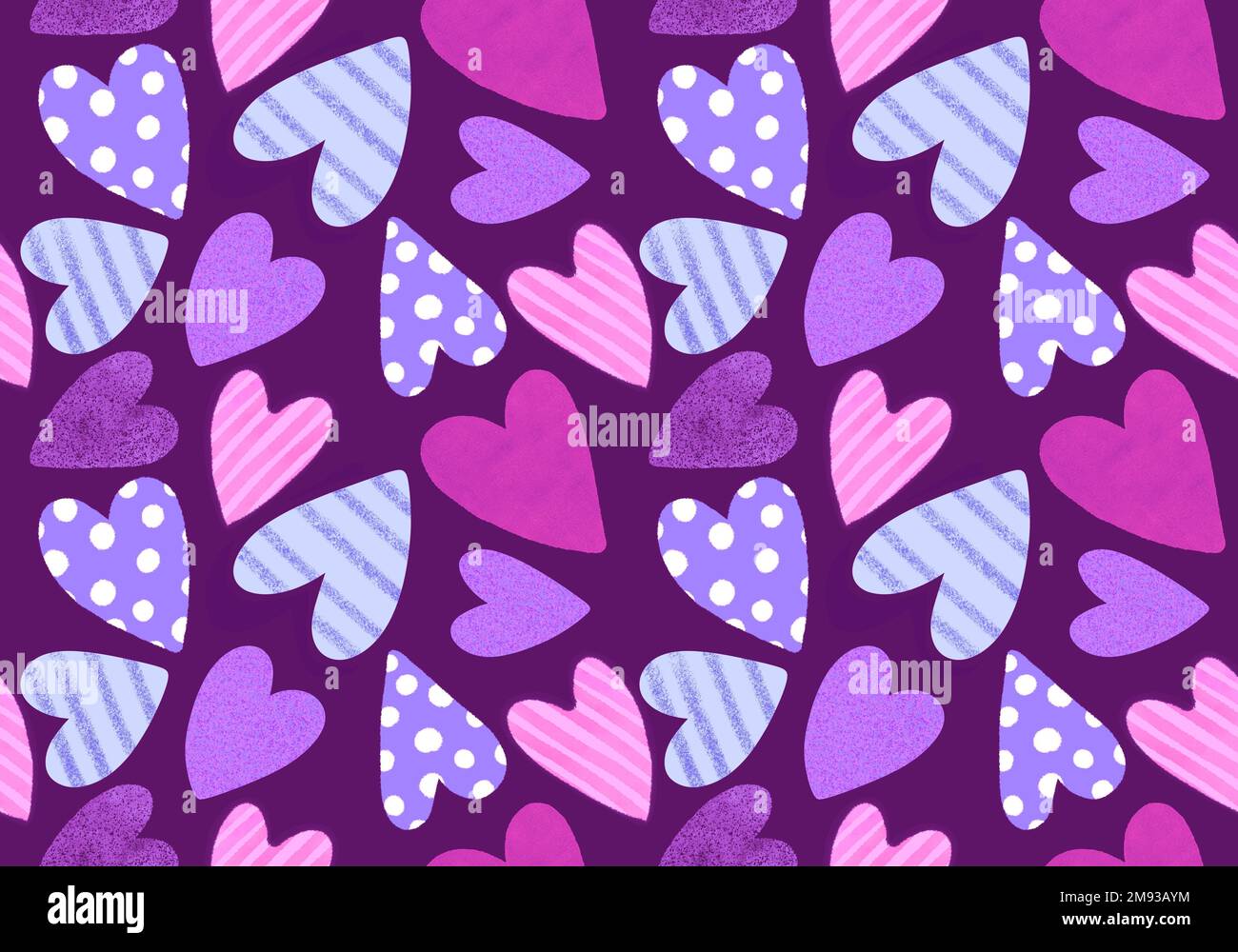 Valentines hearts seamless cartoon pattern for wrapping paper and kids ...